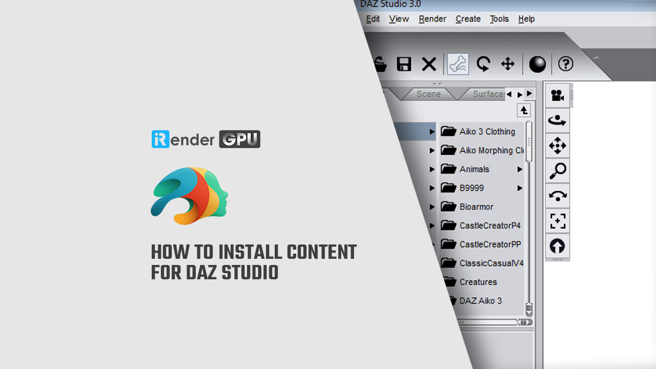 Cách cài đặt Content trong Daz studio - Daz3D Cloud Rendering